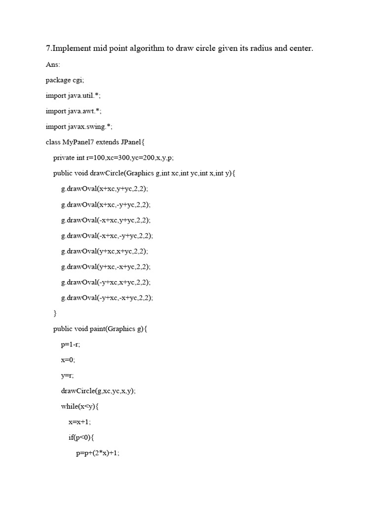 CG Lab | PDF | Computer Programming | Geometry