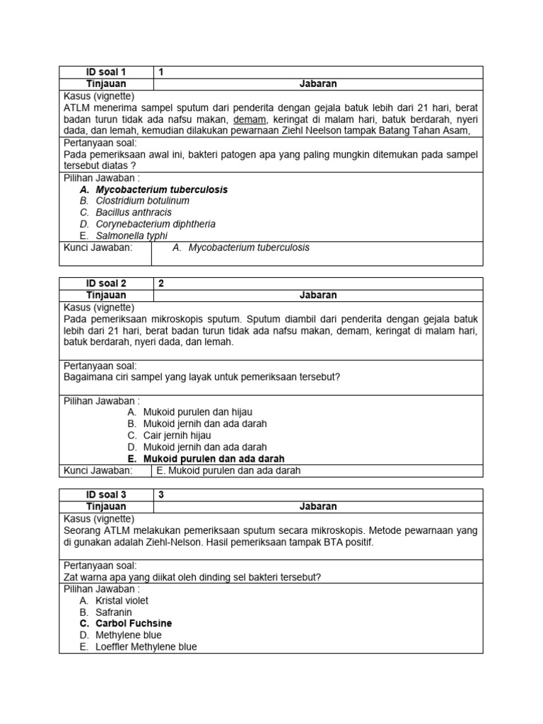 Soal UKOM D4 Bakteriologi (14 Soal) | PDF | Sains & Matematika