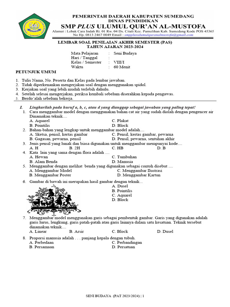 Lembar Soal SBK Kelas 8 | PDF