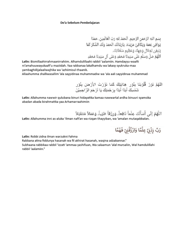 Doa Belajar | PDF