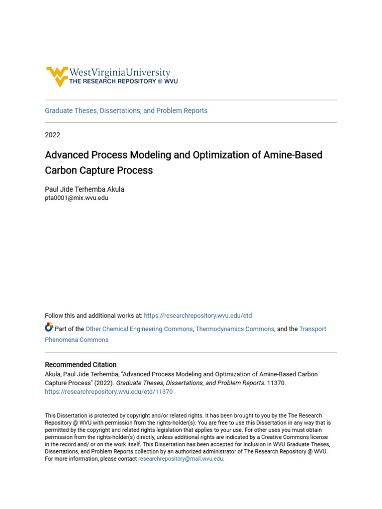Advanced Process Modeling and Optimization of Amine-Based Carbon | PDF | Chemical Equilibrium ...