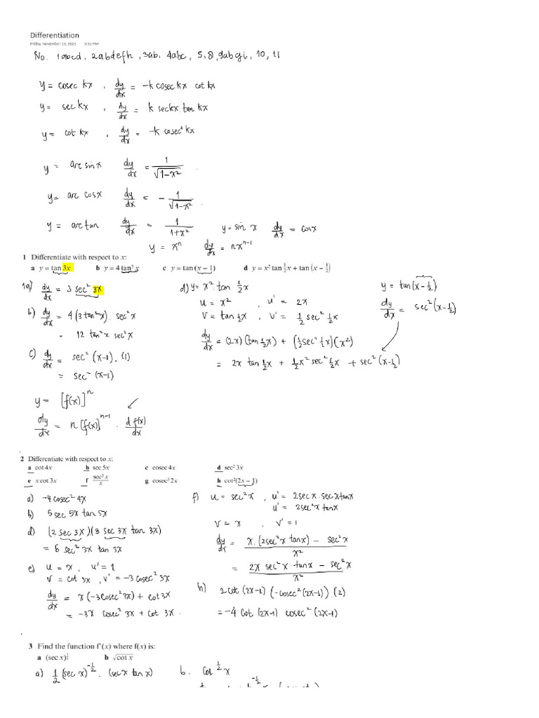 Differentiation | PDF