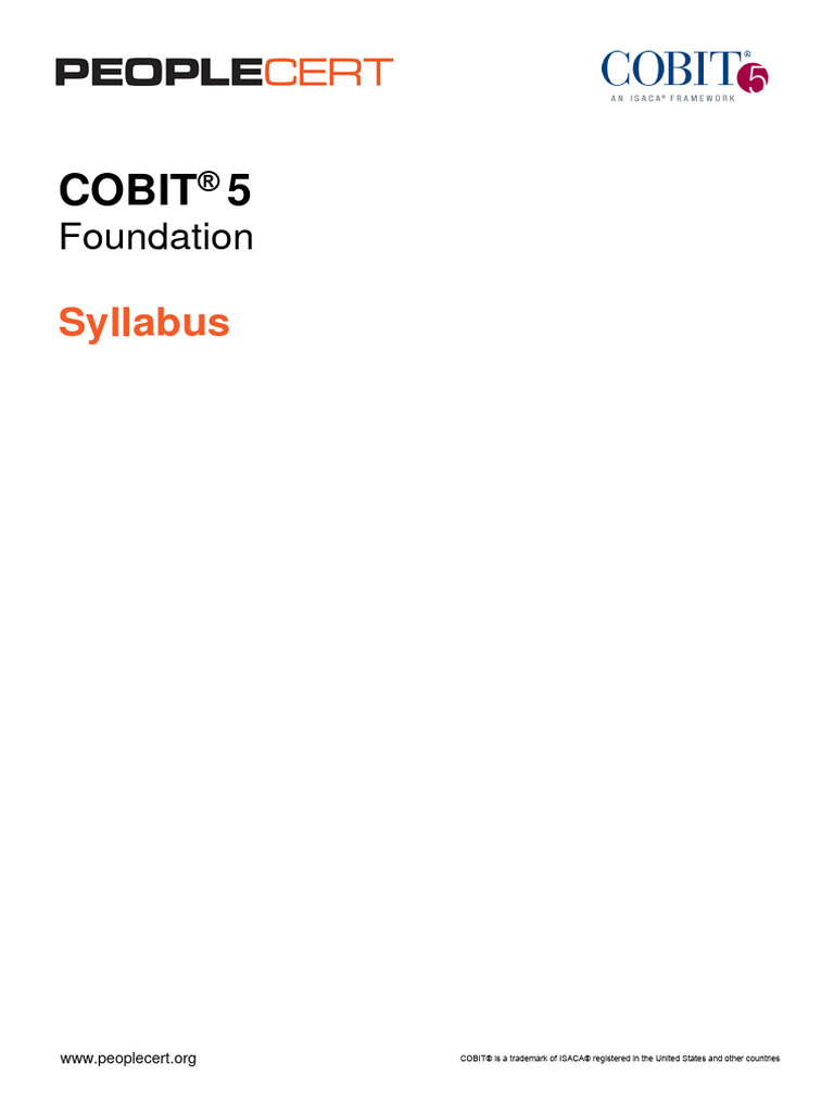 COBIT5 Foundation Syllabus | PDF | Educational Assessment | Reading ... COBIT5 Foundation Syllabus | PDF | Educational Assessment | Reading ...