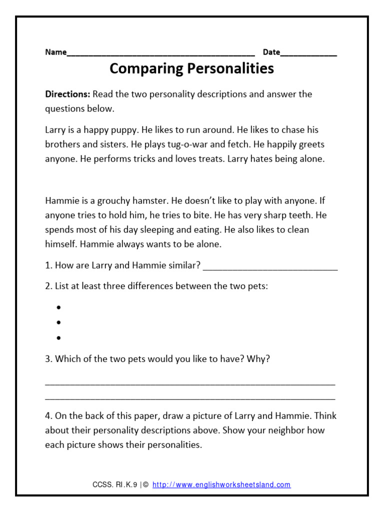 Compare and Contrast Texts Worksheet 2 | PDF