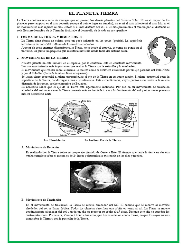 Ficha Planeta Tierra | PDF | Tierra | Luna