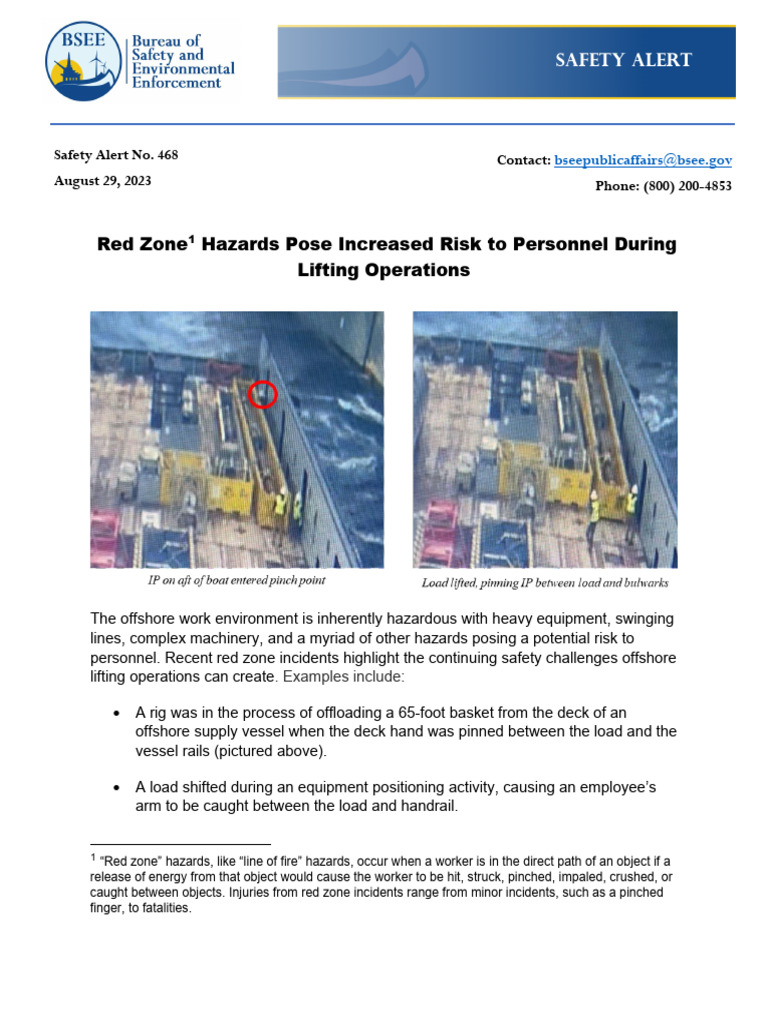 BSEE Safety Alert 468 - Red Zone Hazards Pose Increased Risk To ...