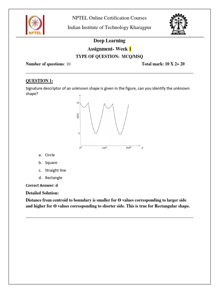 DL - Assignment 1 Solution | PDF | Area | Matrix (Mathematics) DL - Assignment 1 Solution | PDF | Area | Matrix (Mathematics)