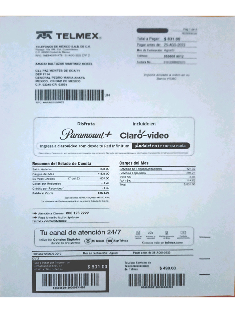 Recibo Telefonico | PDF