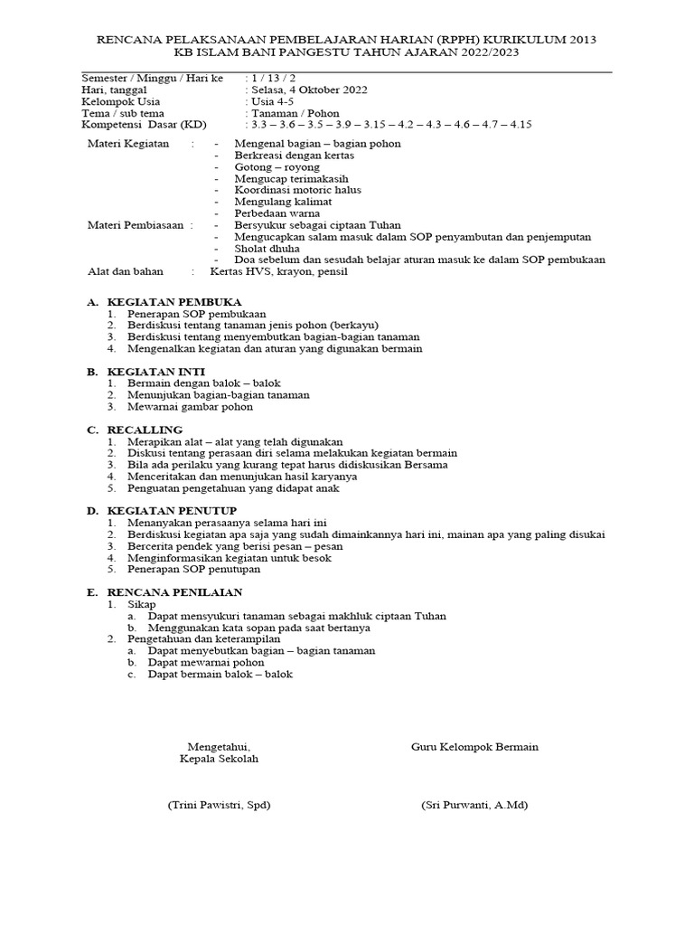 RPPH Ke 2 Dan RPPH Ke 3 | PDF