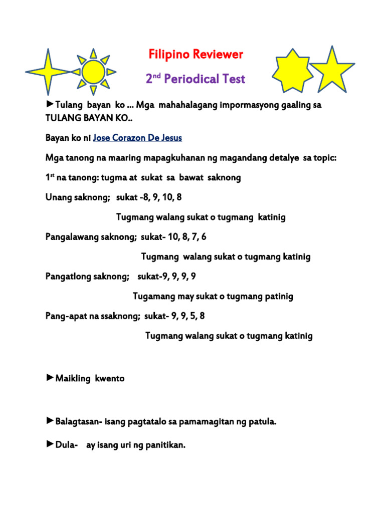 Filipino Reviewer | PDF