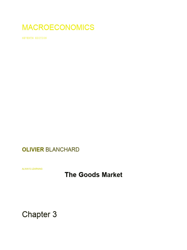 Lecture 3 - The Goods Market | PDF | Consumption (Economics) | Economic ...