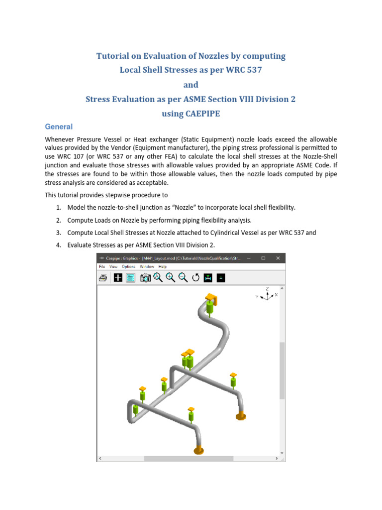 Nozzle Stress Evaluation Tutorial | PDF | Stress (Mechanics) | Bending