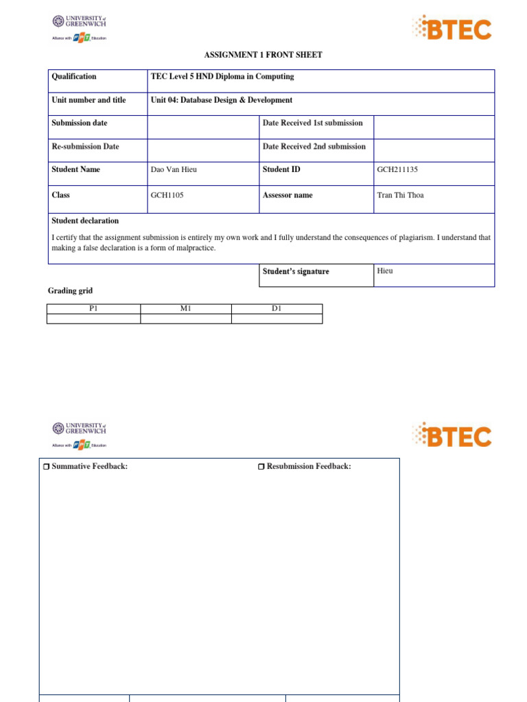 1622 Asm1 | PDF | Databases | Relational Database