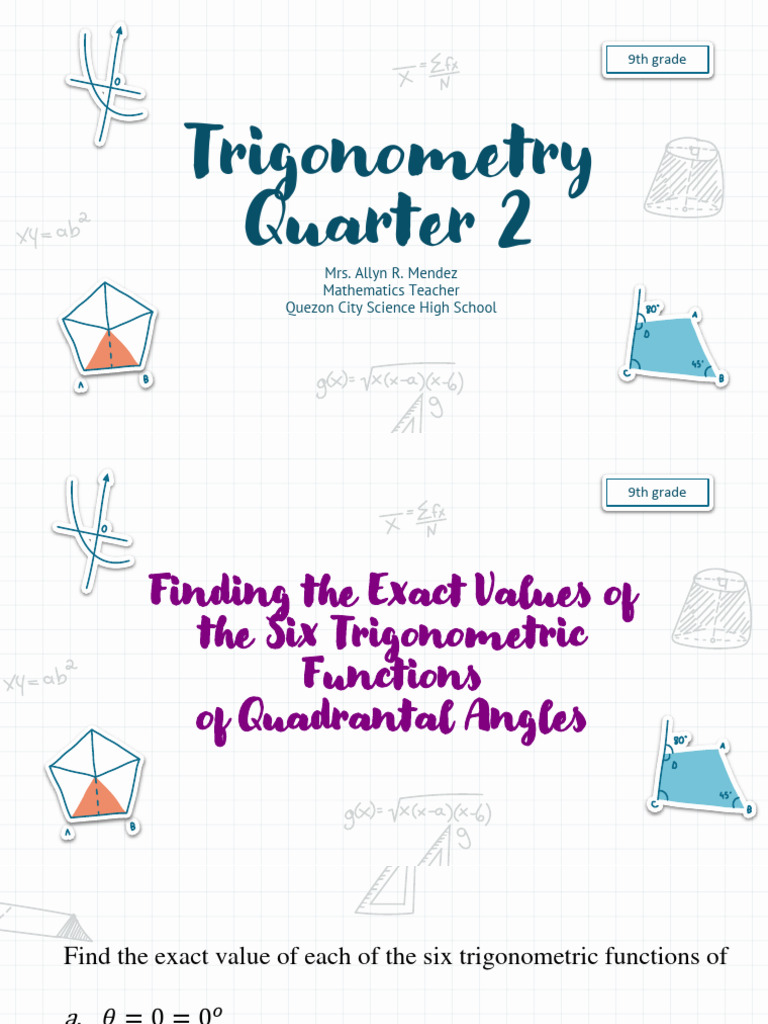 Trigonometry - Q2 - Domain and Range of Trigonometric Functions | PDF Trigonometry - Q2 - Domain and Range of Trigonometric Functions | PDF