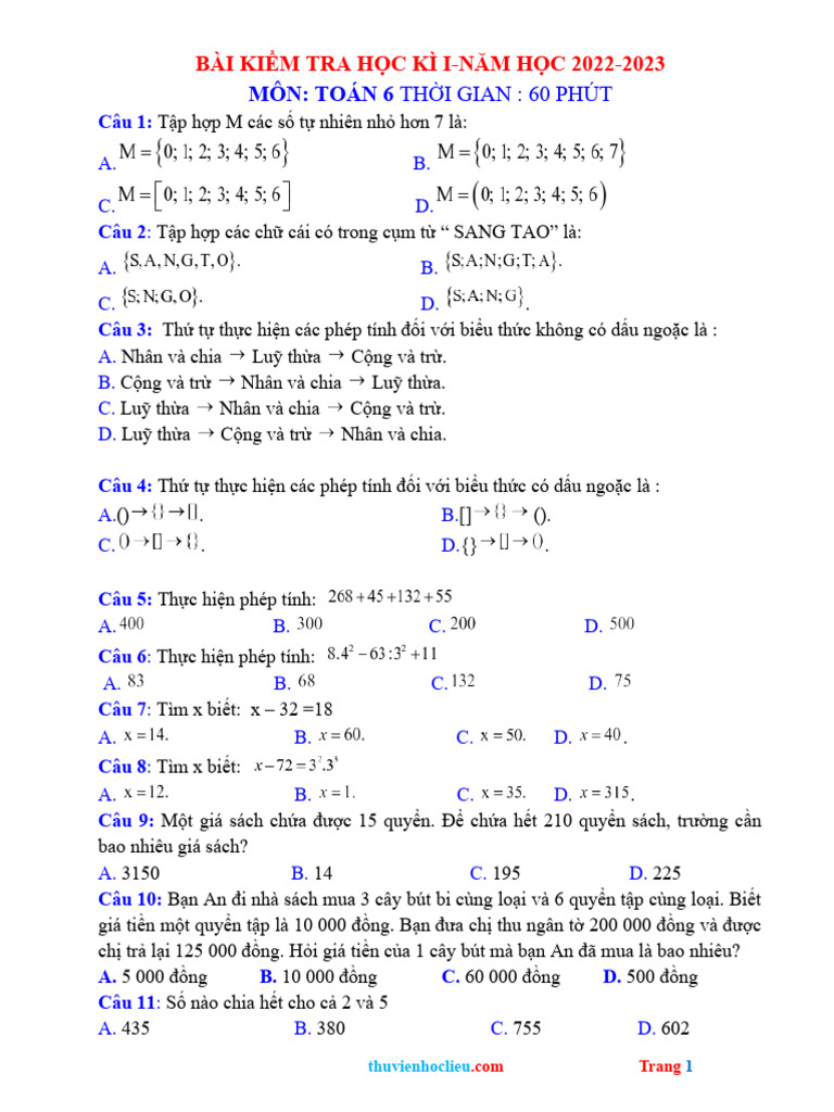 Đề 3 - Kiểm tra HK1 | PDF