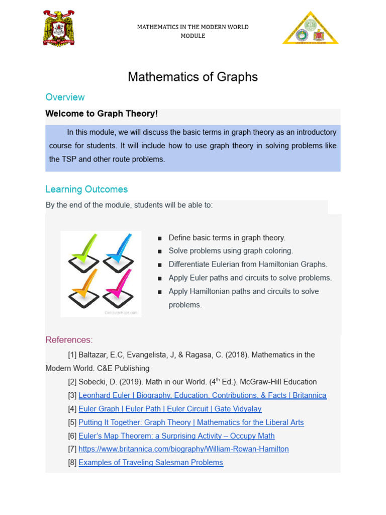 Module7 Graph Theory | PDF | Vertex (Graph Theory) | Discrete Mathematics Module7 Graph Theory | PDF | Vertex (Graph Theory) | Discrete Mathematics