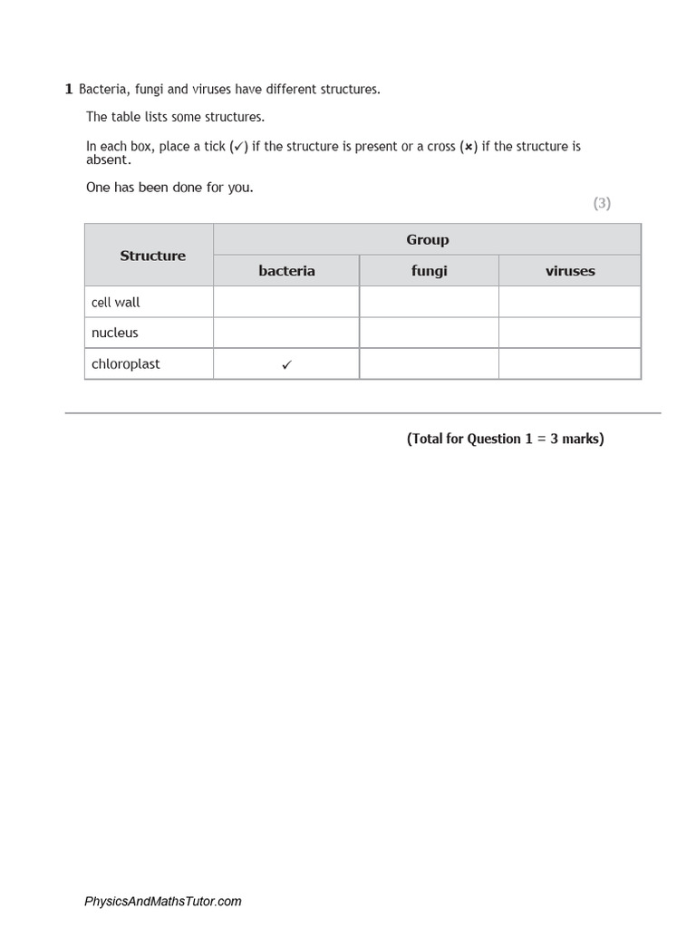 Organism Structures and Functions Quiz | PDF | Cell (Biology) | Organisms