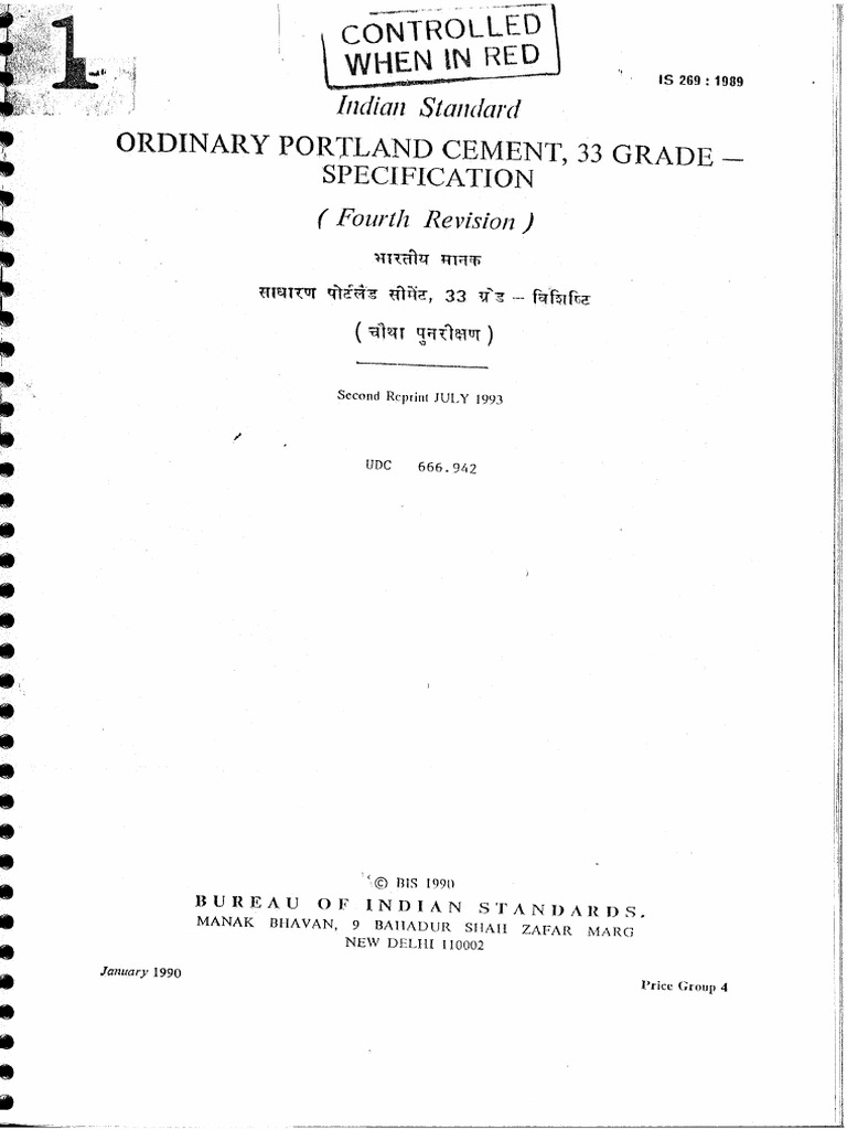 Is 269-1989 | PDF