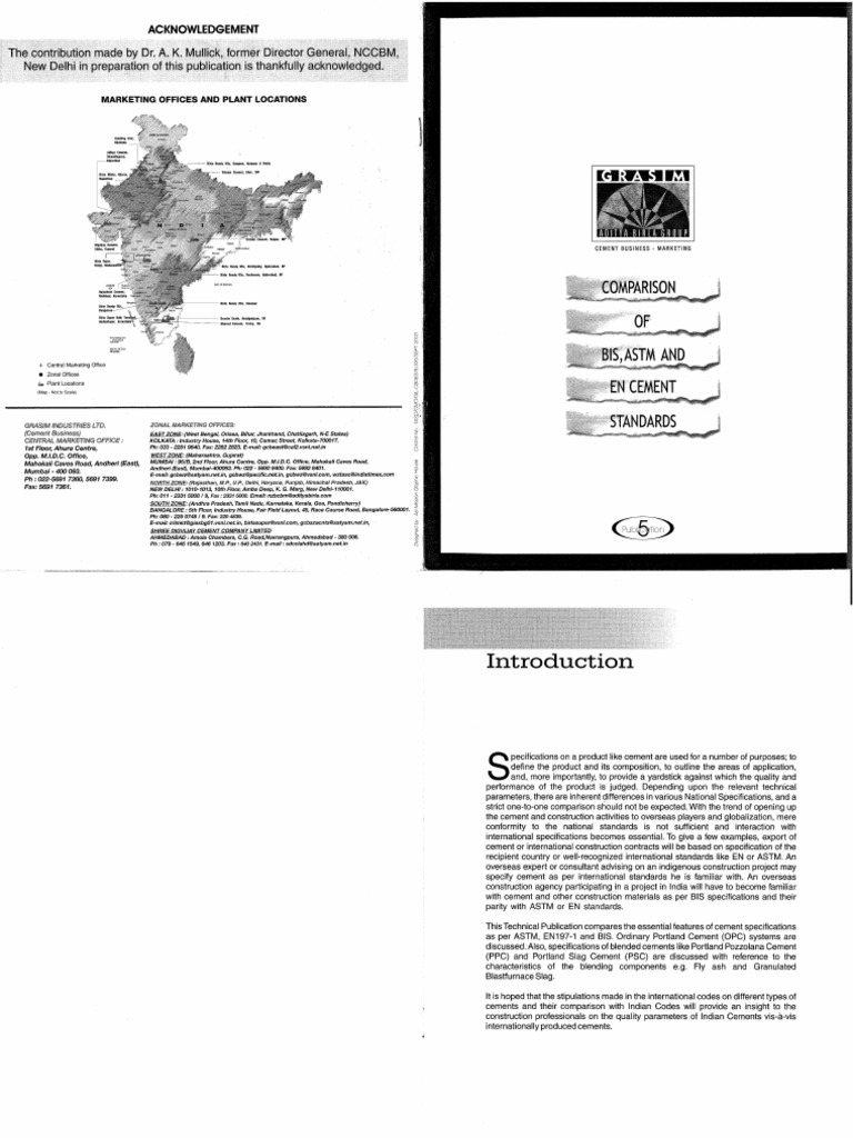IS 040305 - Comparison of Cement Standards | PDF