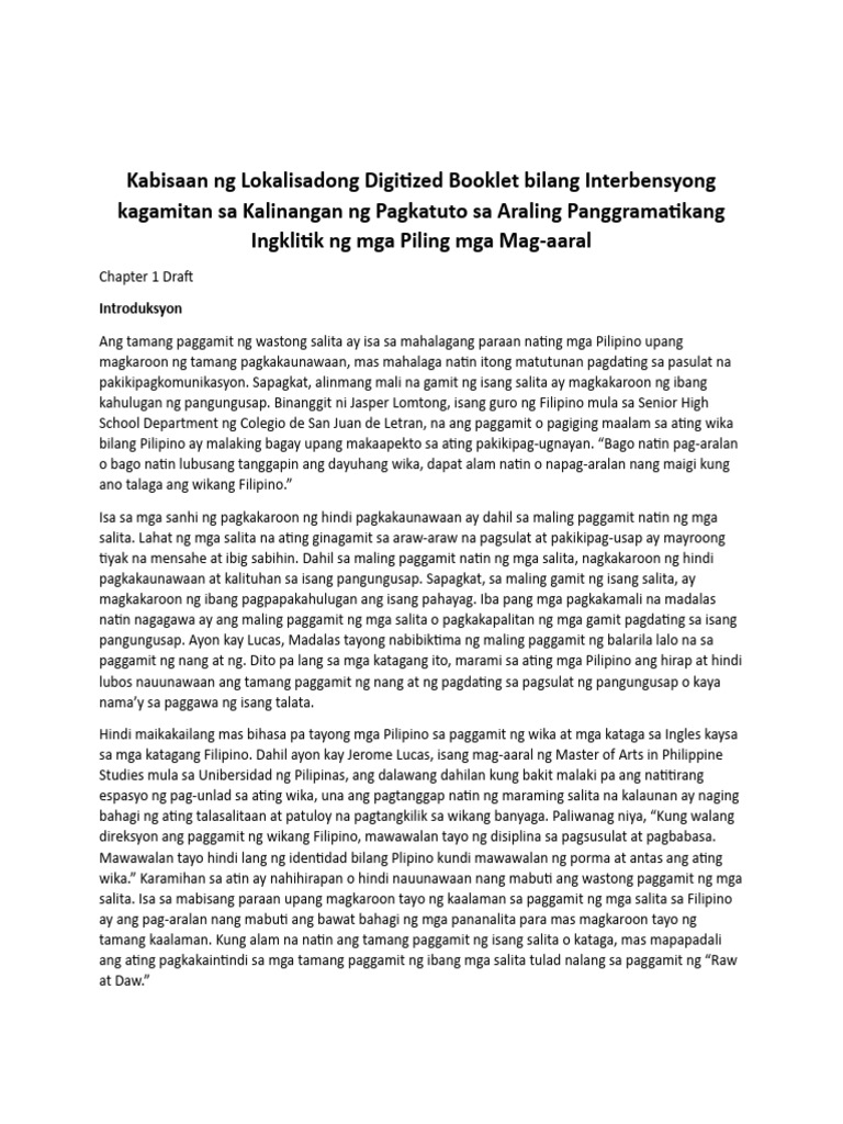 Filipino Digitized Booklet | PDF