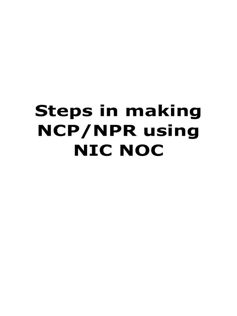 Creating NCP with NIC and NOC | PDF | Business