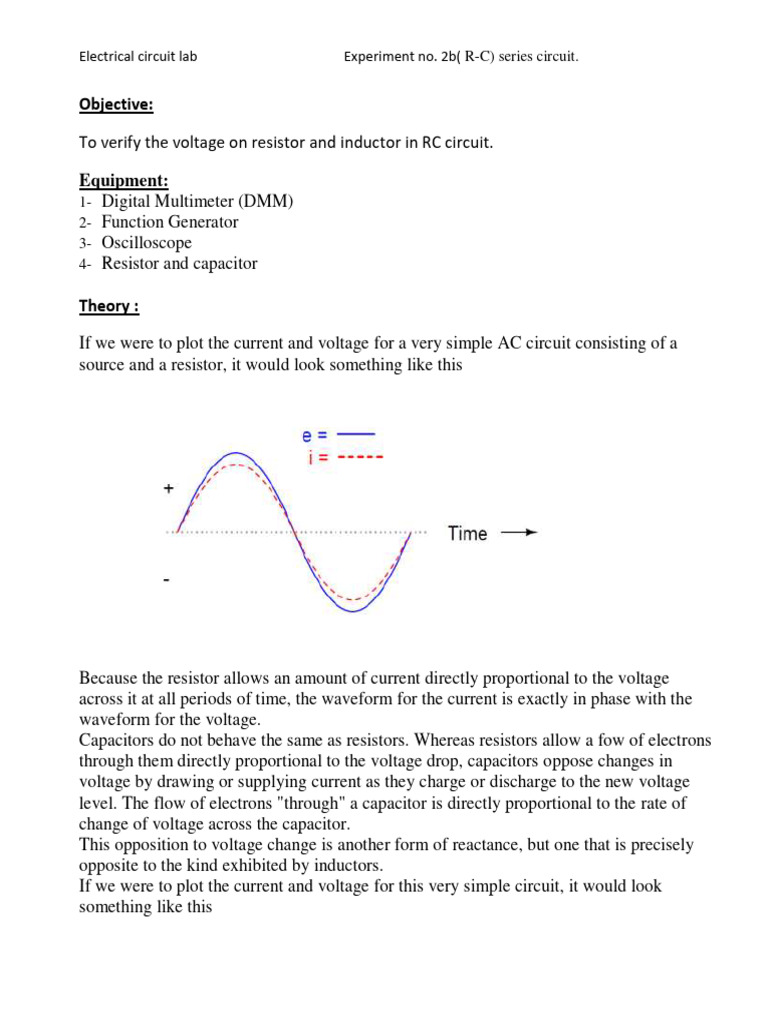 (R-C) Series Circuit | PDF