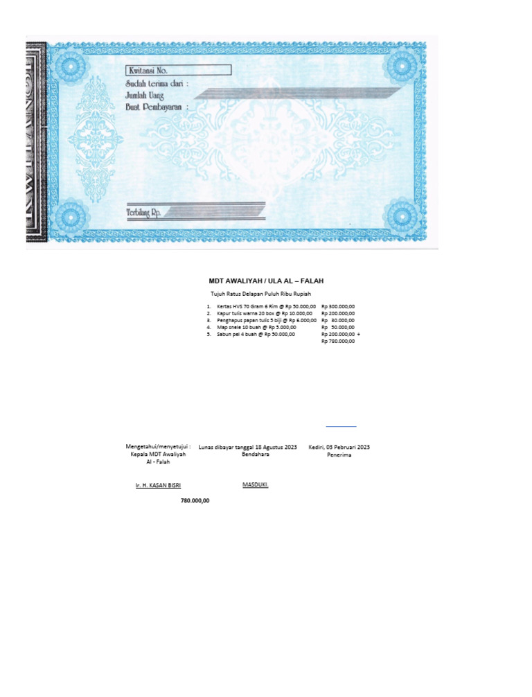 Contoh Kwitansi | PDF