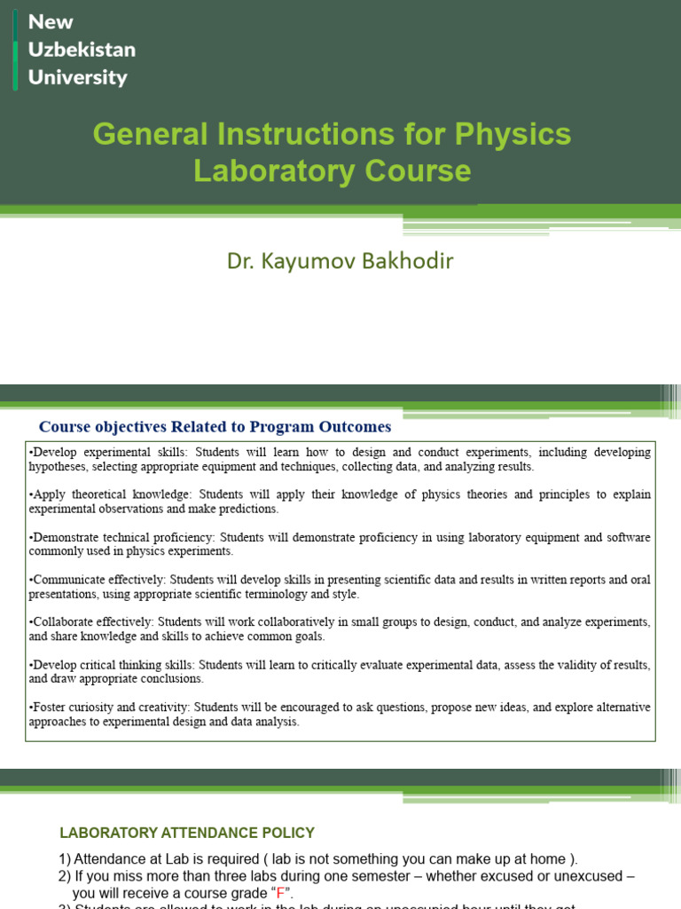 1.1 Introduction To Physics Lab | Download Free PDF | Force | Experiment