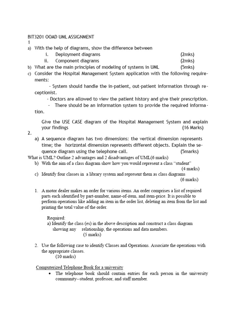 UML Diagrams & Modeling Assignment | PDF | Unified Modeling Language ...