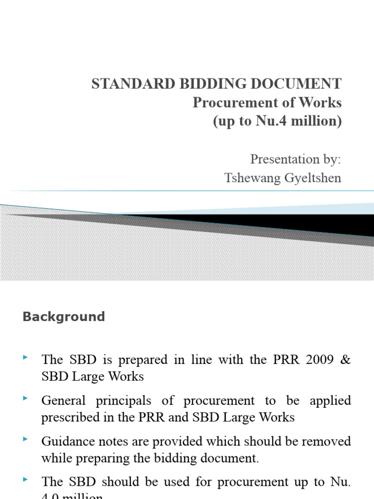 STANDARD BIDDING DOCUMENT Procurement of Works | PDF | Specification (Technical Standard ...