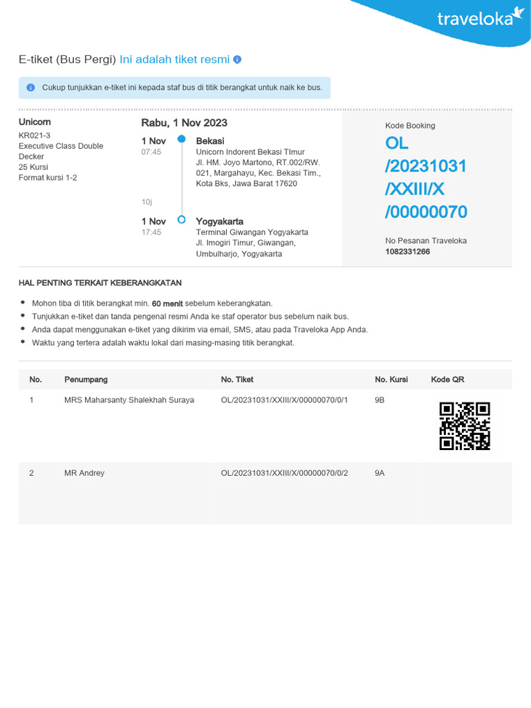 BUS AWAY E-Ticket-1 | PDF