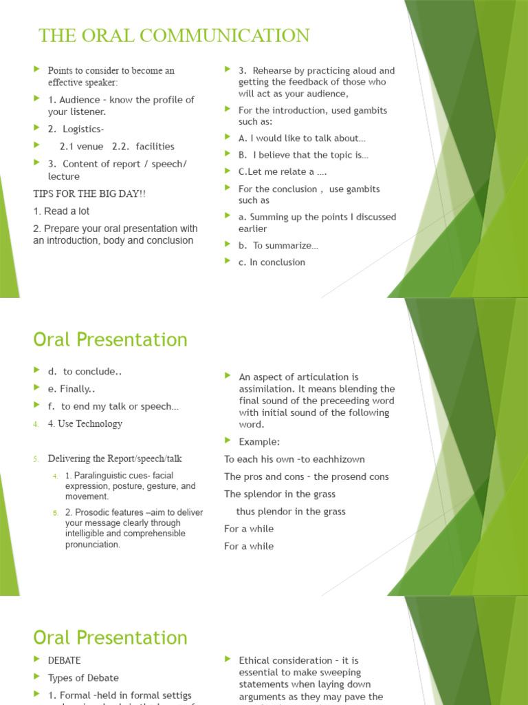 The Oral Communication | PDF | Public Speaking | Communication