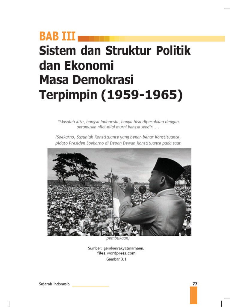 Bab 3 Sistem Dan Struktur Politik Dan Ekonomi Masa Demokrasi Terpimpin 1959 1965 Pdf 