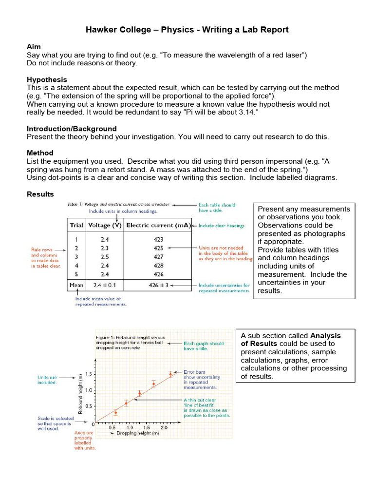 6 Writing A Laboratory Report | PDF | Theory | Physics