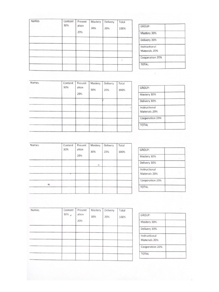 Grading Sheet | PDF