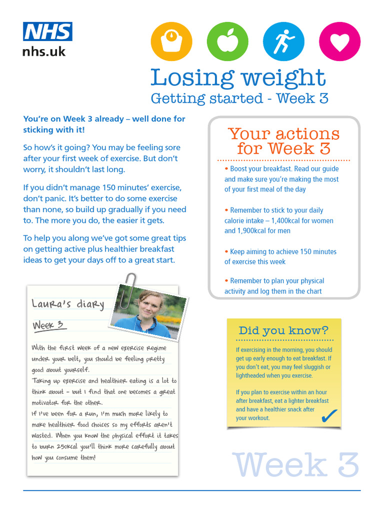 Losing Weight Getting Started - Week 3 | PDF | Physical Fitness | Foods