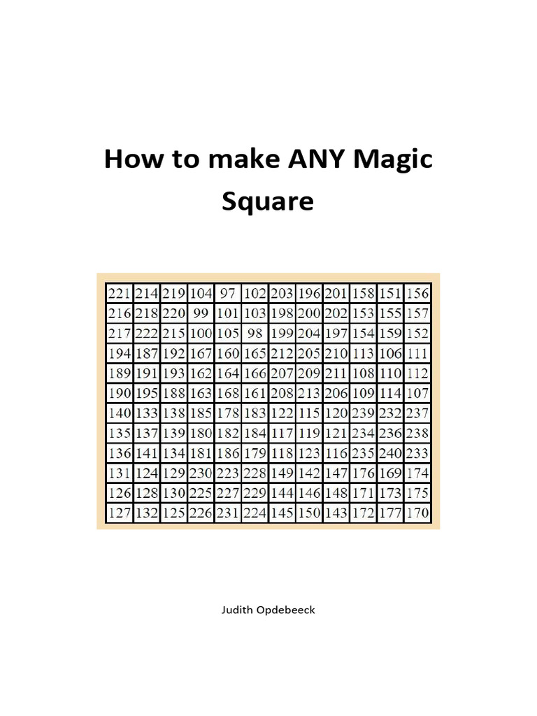 Creating Any Magic Square Explained | PDF | Numbers | Alchemy