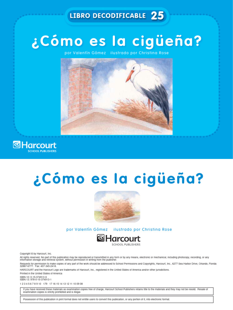 Libro - Decodificable - 5F25 Cómo Es La Cigüeña | PDF | Aves
