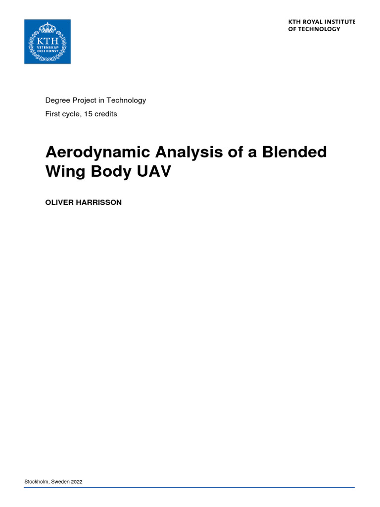Aerodynamic Analysis Of A Blended Wing Body Aircraft Pdf Drag Physics Lift Force
