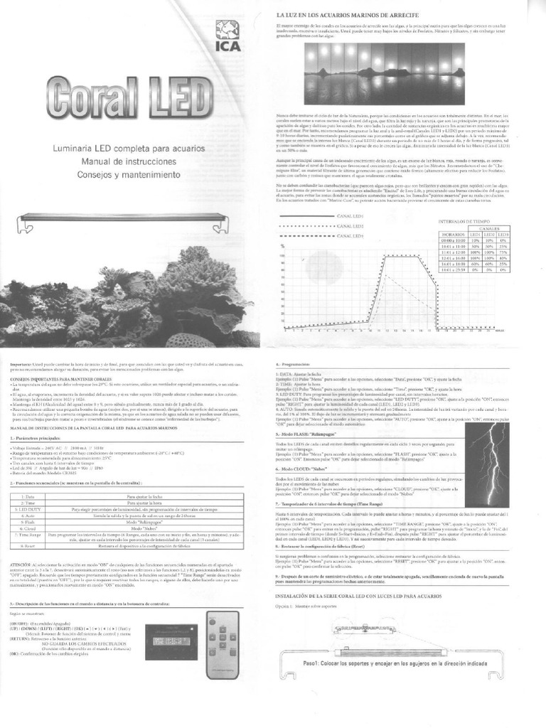 Instrucciones Pantalla Led Coral Led | PDF