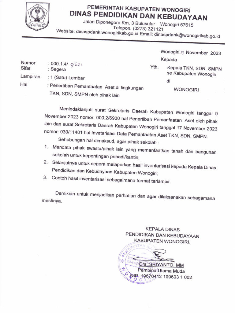 Surat Penertiban | PDF