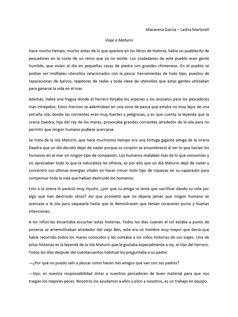 Cuento Macarena Revisado Ok | PDF | Mar