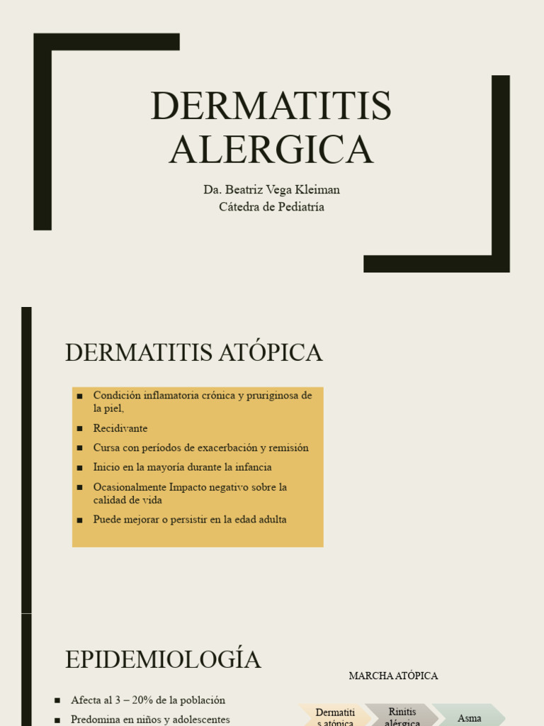 Tratamiento y diagnóstico de dermatitis atópica | PDF | Alergia ...