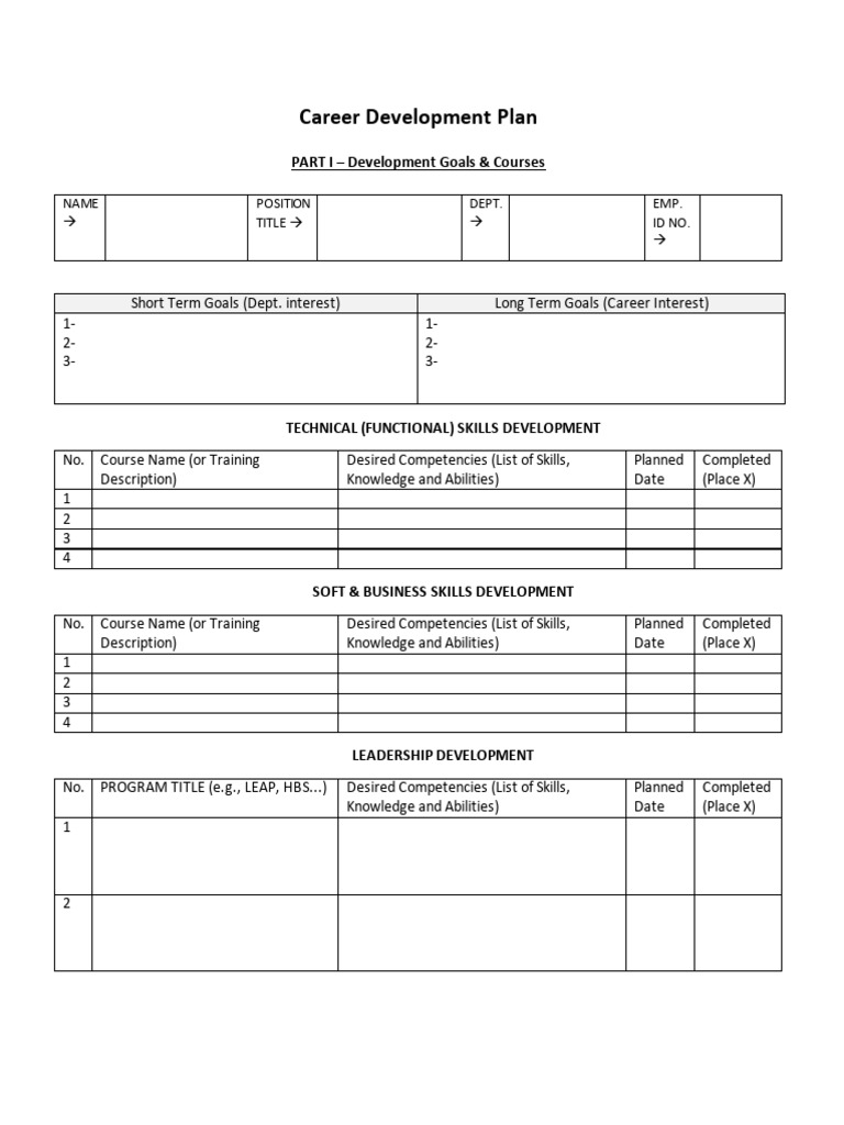 Career Development Plan (Mainstream) PUBLIC | Download Free PDF ...