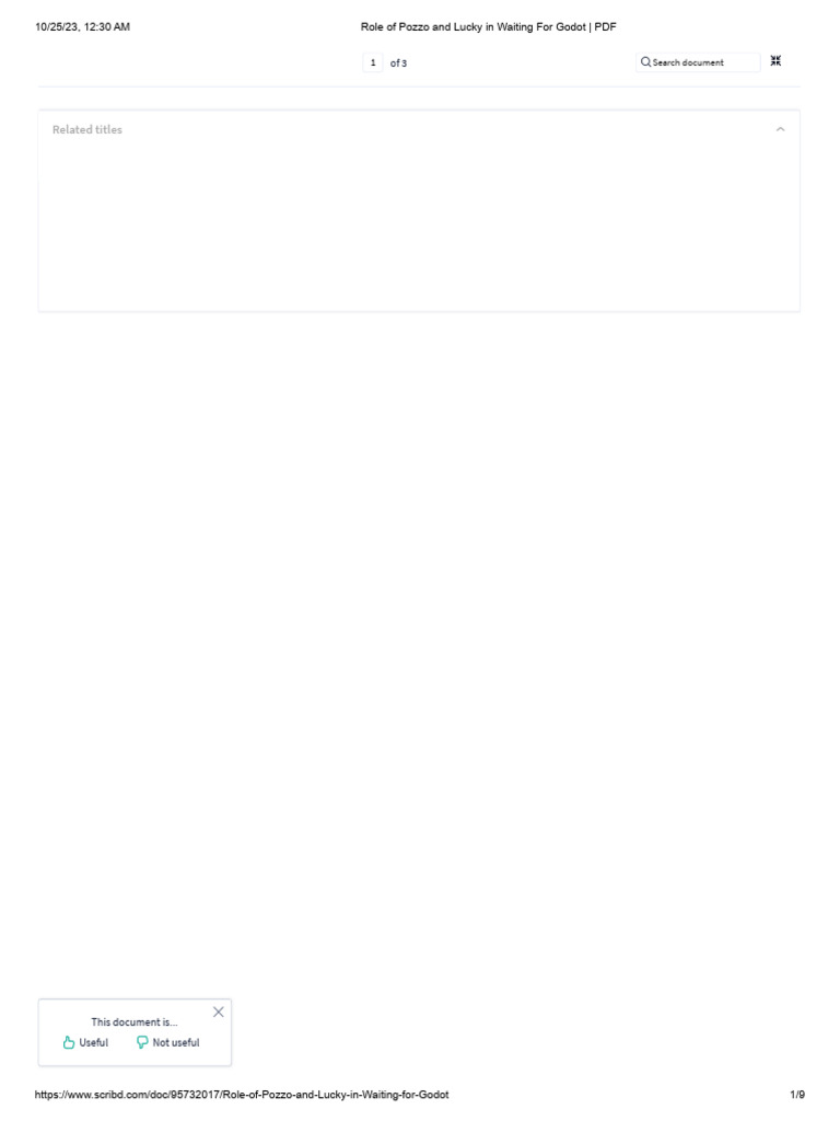 Role of Pozzo and Lucky in Waiting For Godot - PDF | PDF | Scribd