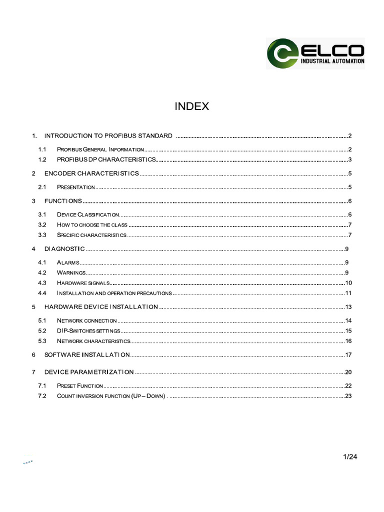 ELCO Profibus-DP Encoder Service Manual | PDF