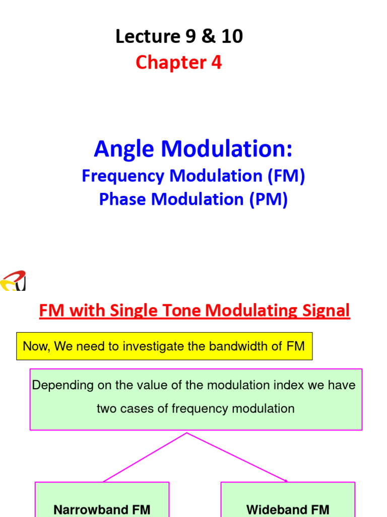 Angle Modulation Lecture 9 And 10 Pdf Frequency Modulation Broadcasting