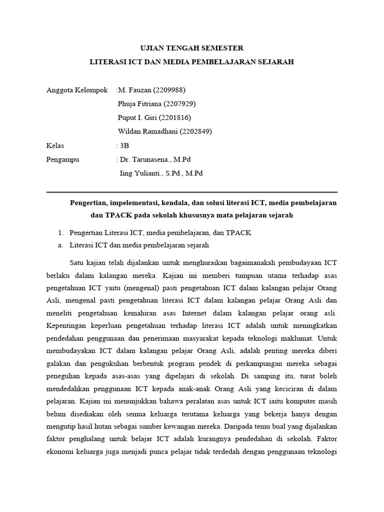 UTS - LITERASI - ICT - Muhamad Fauzan | PDF