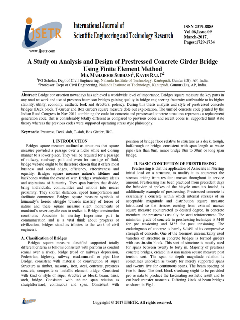 Analysis and Design FEM | PDF | Beam (Structure) | Bridge