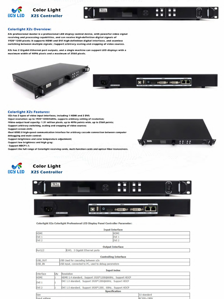Color Light - X2s Controller | PDF